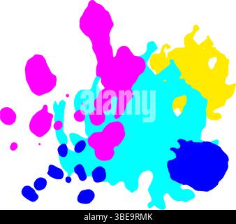 random paint splatters cartoon vector illustration Stock Vector Image ...