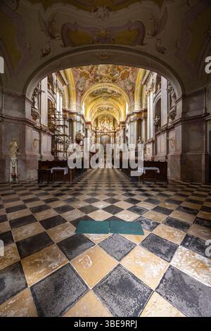 Checkered floor leading to the altar inside the Premonstratensian ...