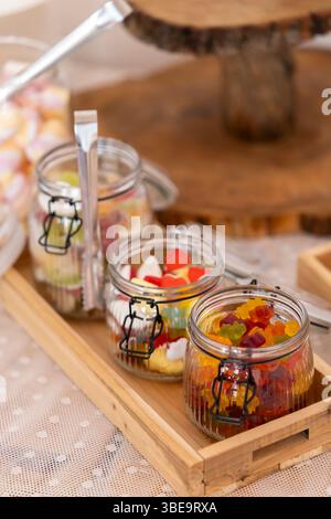 Tooth candies on wooden tray Stock Photo - Alamy