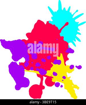 random paint splatters cartoon vector illustration Stock Vector Image ...