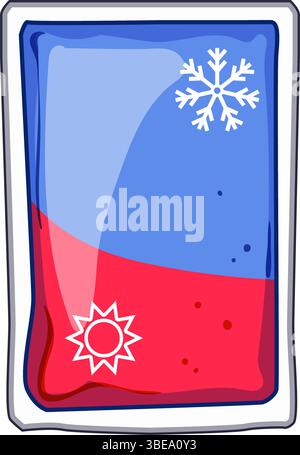 compress reusable hot cold gel pack cartoon vector illustration Stock ...