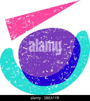 aesthetic risograph effect cartoon vector illustration Stock Vector ...