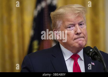 President Donald Trump speaks in the Oval Office of the White House ...