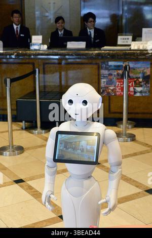 Pepper the humanoid robot, created by French company Aldebaran Robotics ...