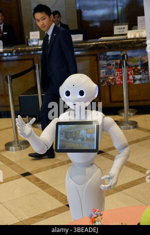 Pepper the humanoid robot, created by French company Aldebaran Robotics ...