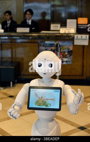 Pepper the humanoid robot, created by French company Aldebaran Robotics ...
