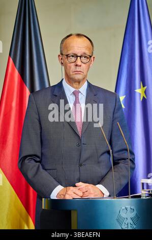 Pressekonferenz Bundeskanzler Merz mit NATO Generalsekretaer Rutte ...