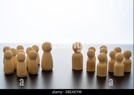 Conceptual representation, with wooden pawns, of gender differentiation ...