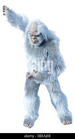 3D rendering of a fantasy creature yeti isolated on white background ...