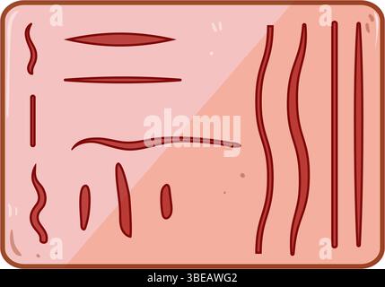 simulation suture practice pad cartoon vector illustration Stock Vector ...