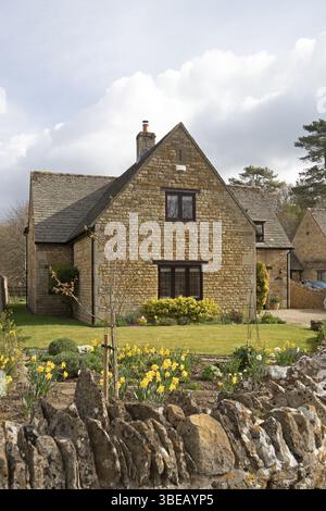 Honey-coloured house, Lower Slaughter, The Cotswolds, Gloucestershire ...