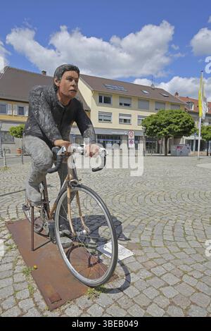 Sculpture Cyclist by Peter Nettesheim, life-size, Modern Art ...