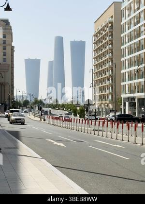 Lusail Plaza 4 tower. Al Saad Tower Lusail boulevard Qatar Stock Photo ...