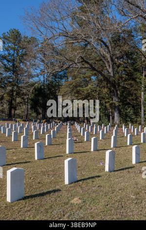 Headstones of many confederate soldiers at the Enterprise Confederate ...
