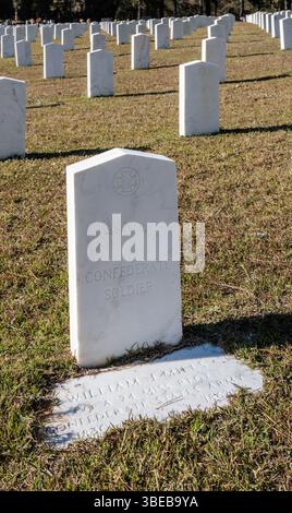 Headstones of many confederate soldiers at the Enterprise Confederate ...