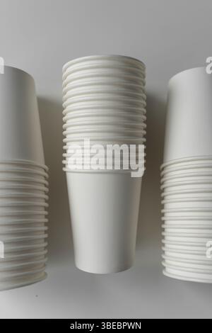 Disposable coffee cups layout. Monochrome image of to go coffee cups ...