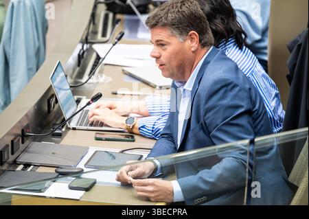Tom Ongena Open VLD at the Flemish parliament plenary meeting in ...