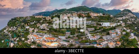 Aerial View of Ravello Overlooking the Amalfi Coast at Sunset Stock ...