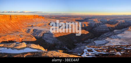 View on Moki Dugway near Monument Valley in Utah in winter Stock Photo ...