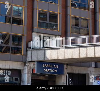 London Underground Barbican Station Sign Stock Photo - Alamy