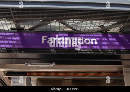An information sign at Farringdon underground station ,London EC1 Stock ...