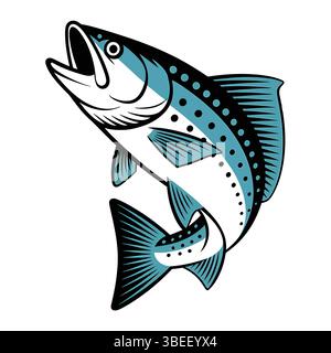 Leaping Salmon Vector Stock Vector Image & Art - Alamy