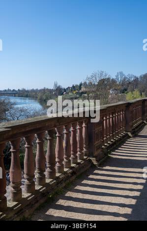 View of the Pompejanum and the Breakfast Temple in Aschaffenburg ...