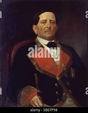 This portrait of Antonio Lopez de Santa Anna from 1850 depicts the ...