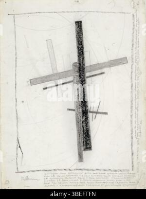 This drawing by Kazimir Malevich, created in 1914, is an early work ...