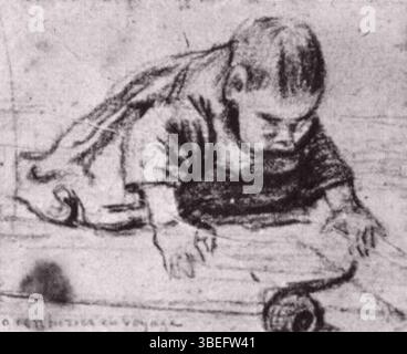A drawing by Vincent van Gogh, titled 'Weaver Facing Right' from ...