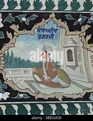 This 19th-century fresco, originally from the Akal Takht building ...