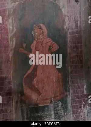 A fresco from the Haveli of Maharani Datar Kaur, depicting multiple ...