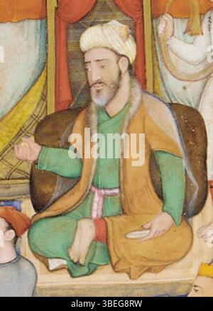 This historical image depicts Da'ud receiving a robe of honor from Mun ...