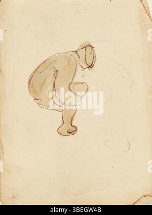 A circa 1911 drawing by Theo van Doesburg titled 'A Man Bending Over ...