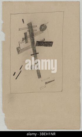 This drawing by Kazimir Malevich, created in 1914, is an early work ...