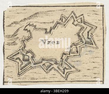 The map shows a detailed representation of the fort and the city of ...