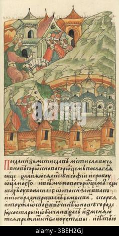 The 'Facial Chronicle' from the 16th century depicts the coronation of ...