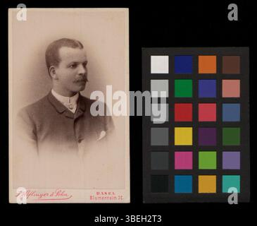 A black-and-white photograph of Samuel Theobald Merian from around 1872 ...