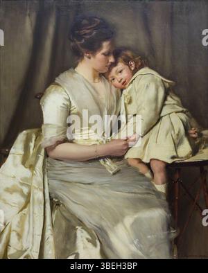 John Henry Lorimer - Janet Alice Lorimer and Child Stock Photo - Alamy