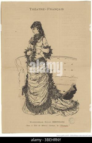 A photograph of Sarah Bernhardt, the famous French actress, in her role ...