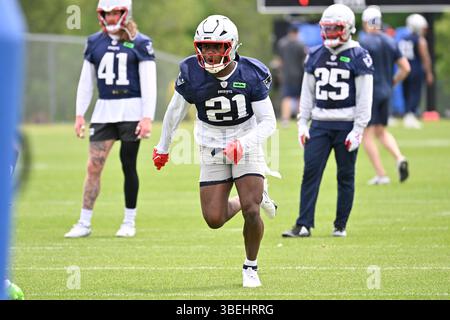 New England Patriots safety Jaylinn Hawkins (21) at the team's NFL ...