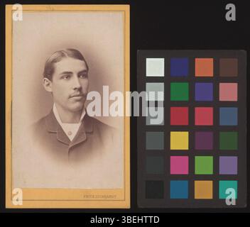 Black and white portrait of Peter Adolf Vischer-Bölger in a carriage ...