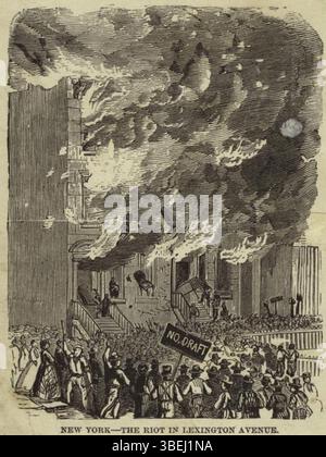 Anti Civil War Draft Rioters in Lexington Avenue New York 1863 Stock ...