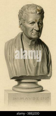 Bust of James Maude, turned to right; after Burlowe (cropped-2 Stock ...