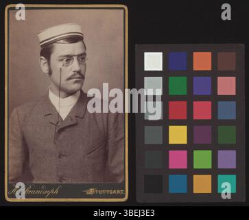 A black-and-white photograph of Gustav Binz, circa 1900. The photograph ...