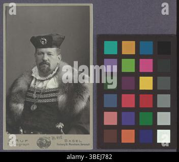 Albumen print portrait of Albert Burckhardt-Merian taken between 1870 and 1886, showing a formal ...