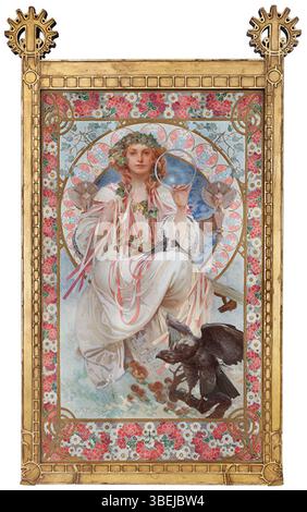 Painting of Josephine Crane Bradley as Slavia (1908) by Alphonse Mucha ...