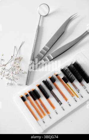 Make-up artist makes the procedure of lamination and dyeing of ...