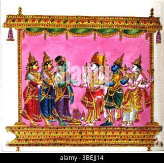 Trimurti and Tridevi Stock Photo - Alamy