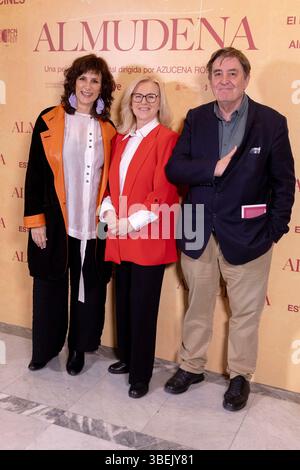 Director Azucena Rodriguez and poet Luis Garcia Montero (C) attended ...